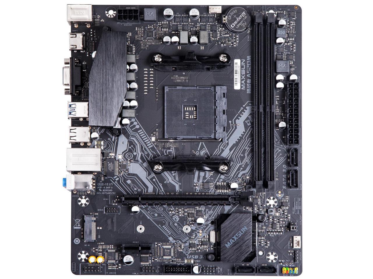 MAXSUN A520 M-ATX Motherboard AMD AM4 Zen 3, DDR4, PCIe3.0 x16, SATA ...
