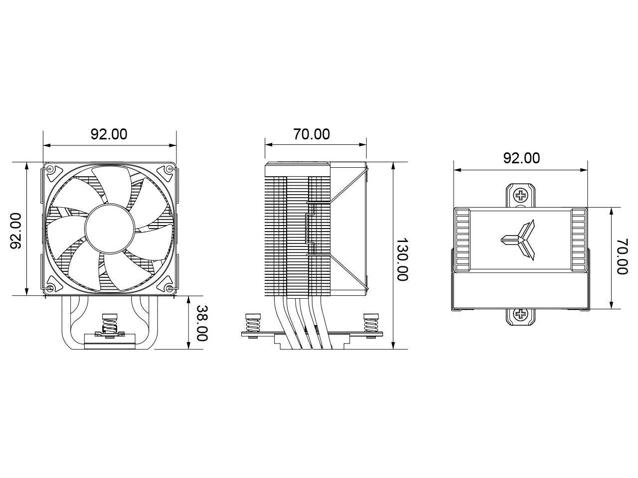 JONSBO CR1400 EVO COLOR Silent Series Mini CPU Cooler , H130mm, Air ...
