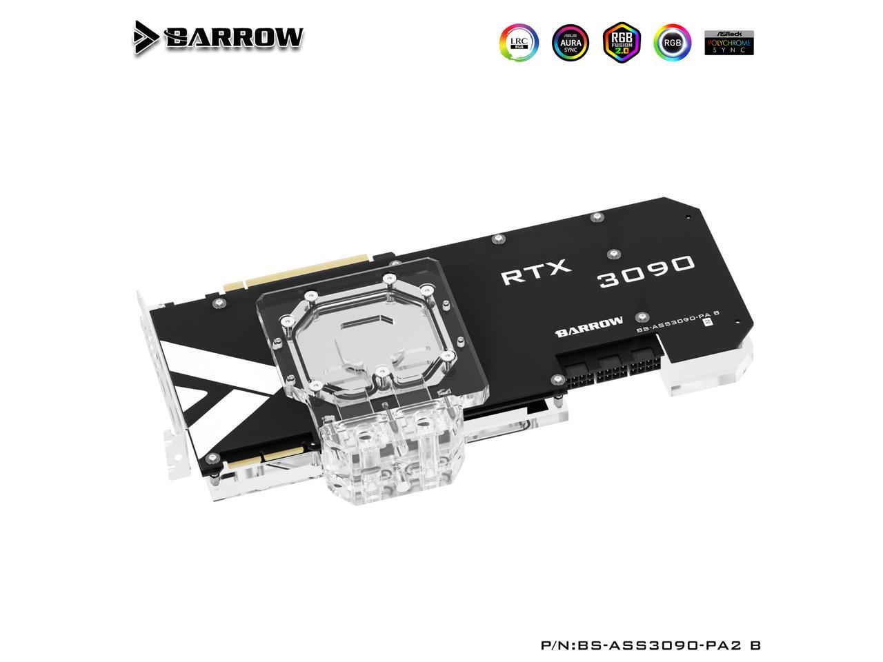 Barrow GPU Water Block Cooling Backplane for ASUS ROG STRIX RTX 3090 ...