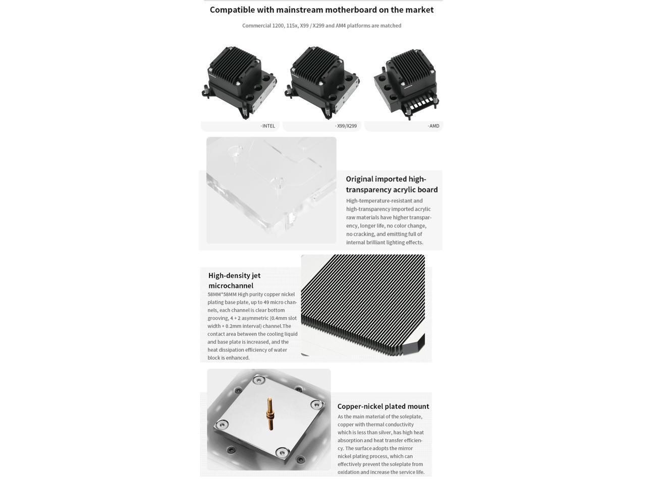 Barrow CPU Block-Pump Mini Combo, For AMD CPU, Compatible With AM3/AM4 ...