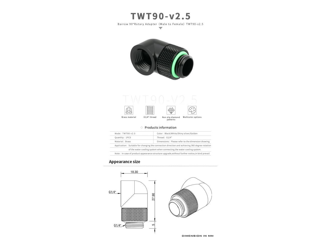 Barrow Soft Tube Fitting Kit, Include 10x13mm (3/8"IDx1/2"OD) Tubing ...