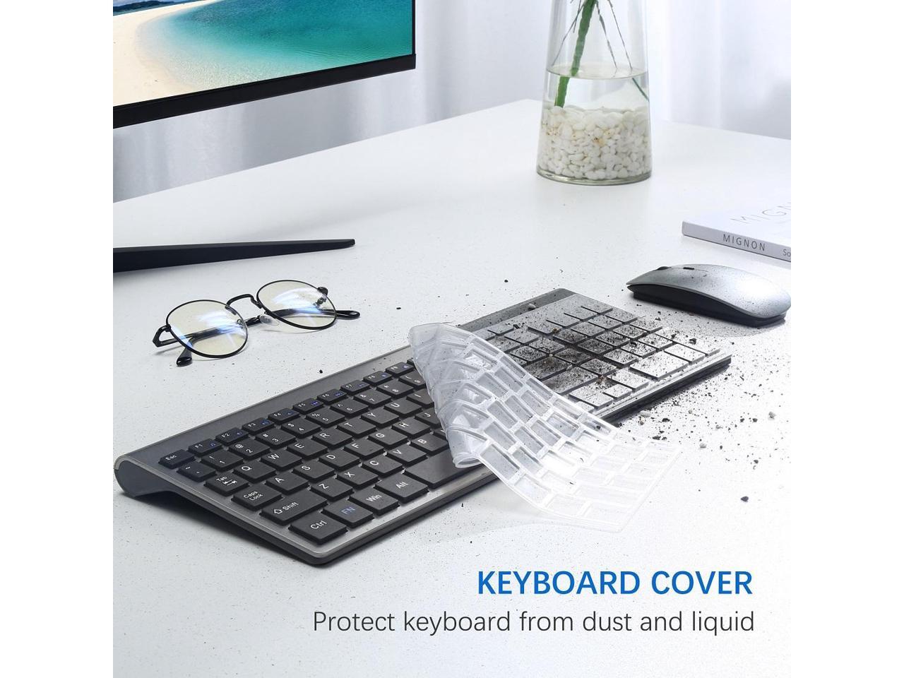 Wireless Keyboard and Mouse Ultra Slim Combo, TopMate 2.4G Silent ...