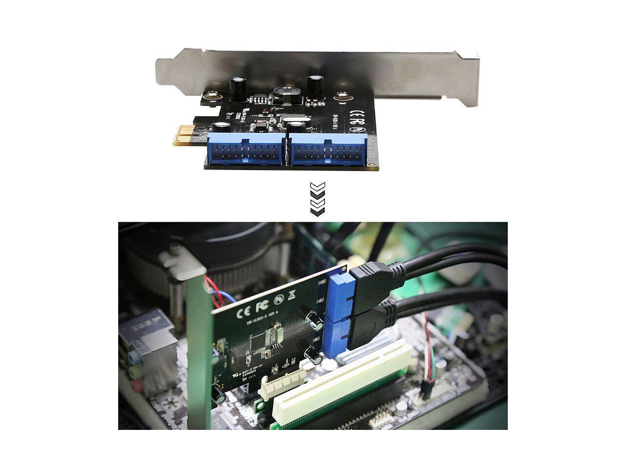 Weastlinks PCI Express to Dual 20 Pin USB 3.0 Controller Card Super ...
