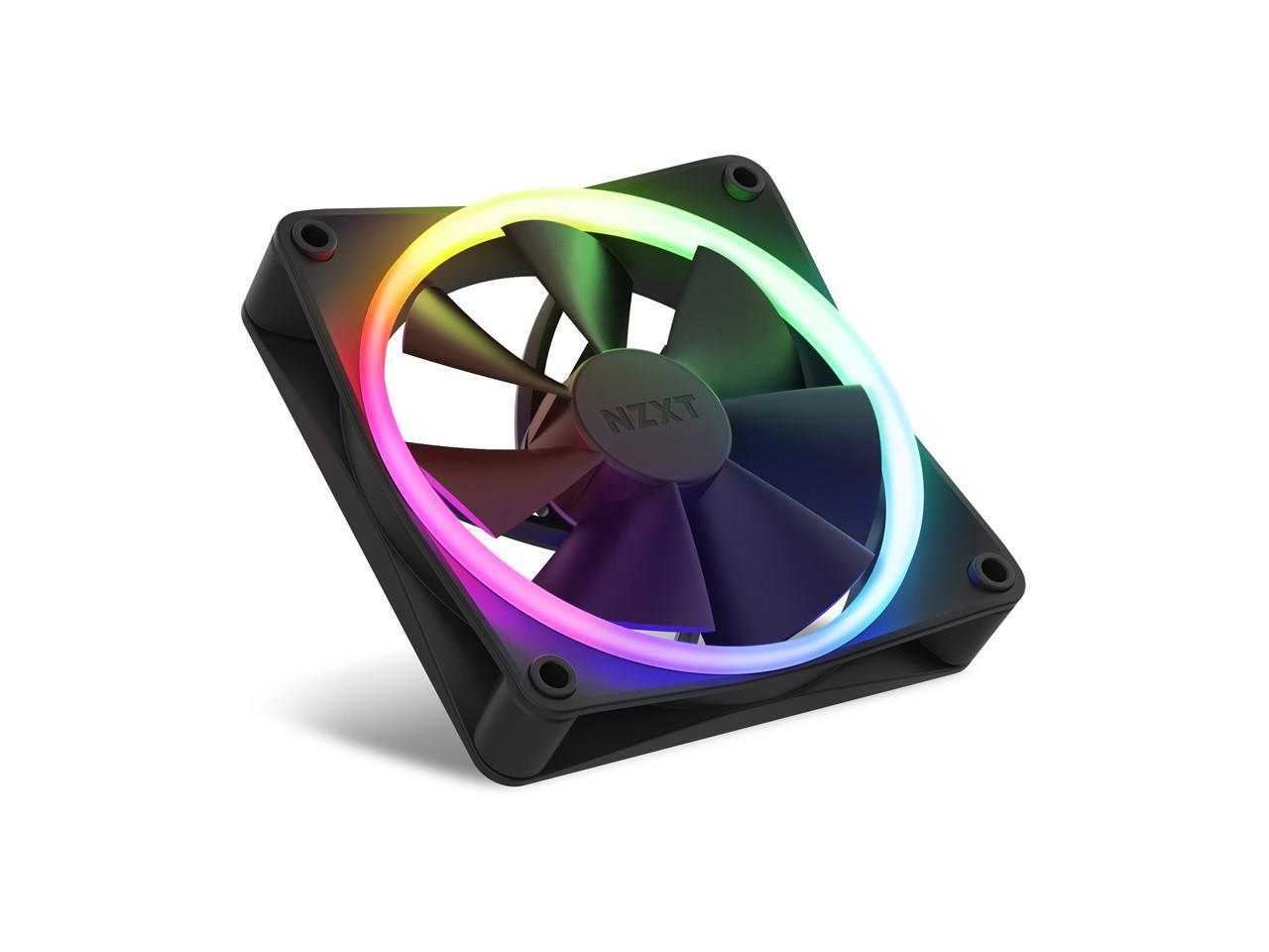 NZXT F120 RGB Fans - RF-R12SF-B1 - Advanced RGB Lighting Customization ...