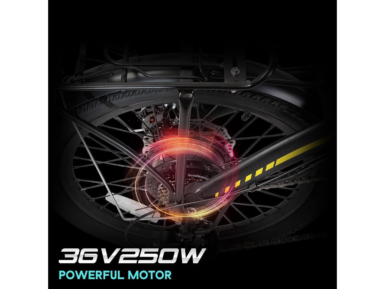 ROCKSHARK Electric Bike Aluminum 20 inch Electric Folding Bike Shimano ...