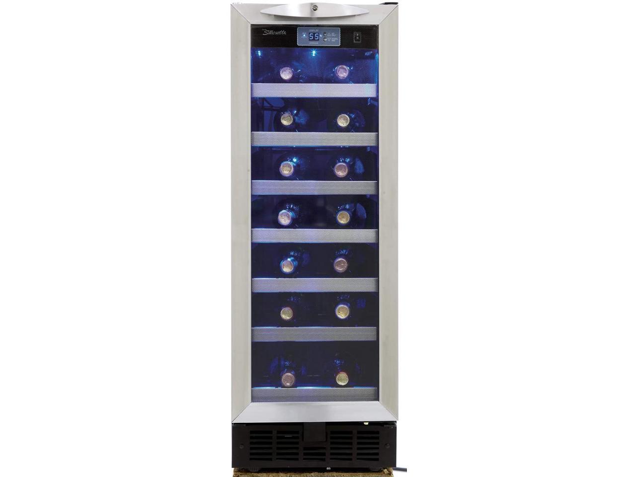 Danby DWC276BLS Slim 27-Bottle Silhouette Wine Cellar, Black/Stainless ...