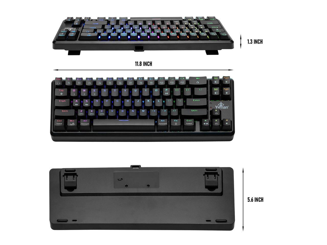 YEYIAN AKIL Mechanical Gaming Wireless 65% TKL Keyboard, Rechargeable ...