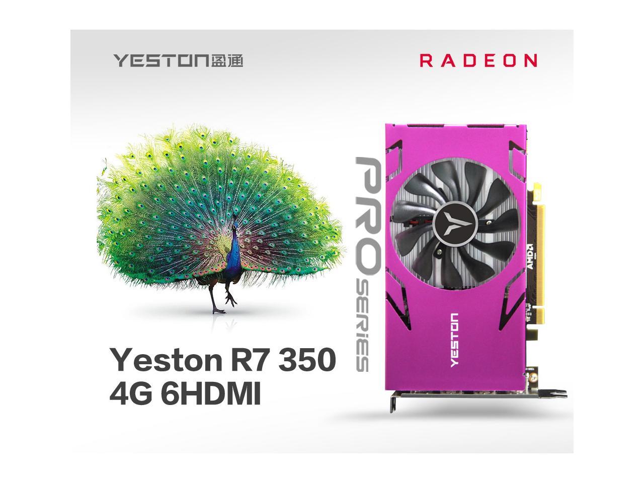 Yeston Radeon R7 350-4G 6HDMI 4GB 128bit GDDR5 800MHz 512processors ...