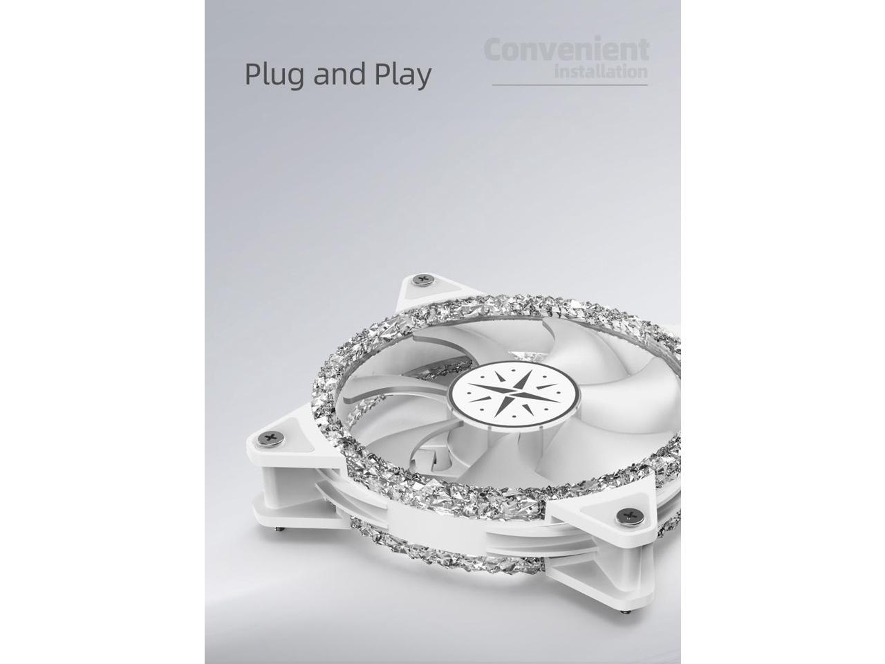 Zeaginal ZC-12025 ARGB bling bling*3 LED 120mm Case Fan,Quiet Edition ...