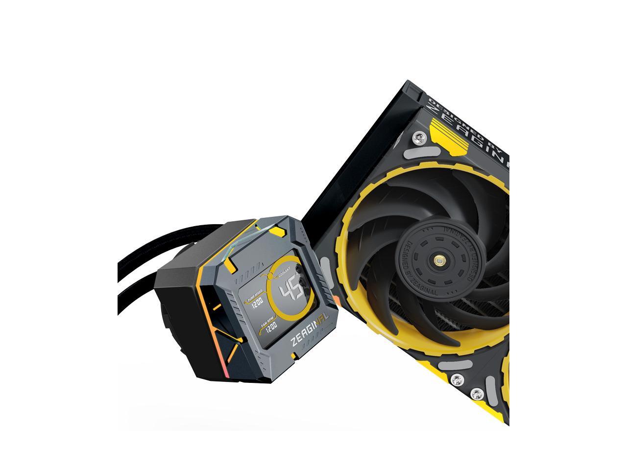 Yeston*Zeaginal ZC-zeus 240 Black 240mm Radiator Liquid CPU Cooler LCD ...