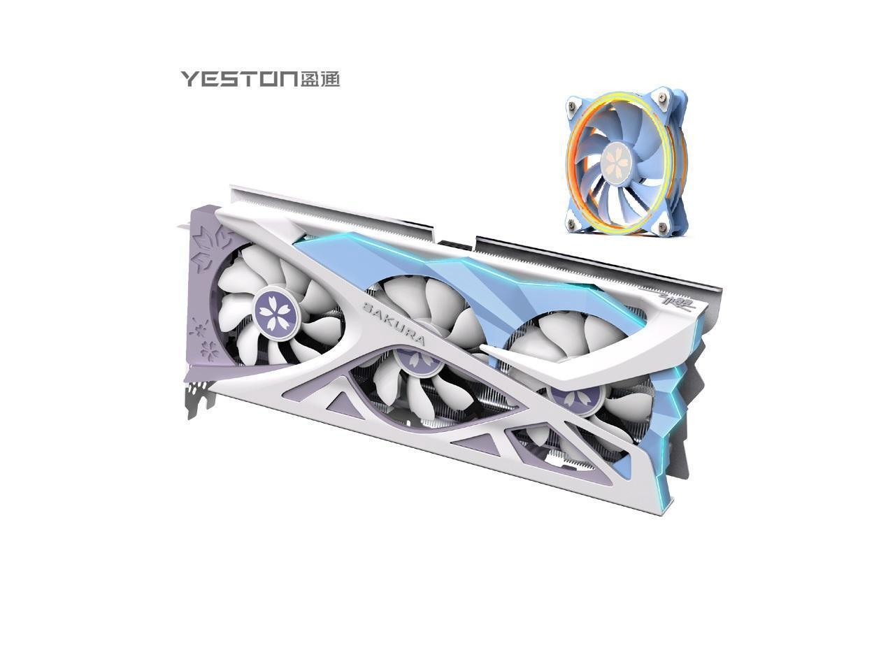 Yeston Sakura Case Fan*1+RTX 4070Ti*1 12GB GDDR6X video cards Desktop ...