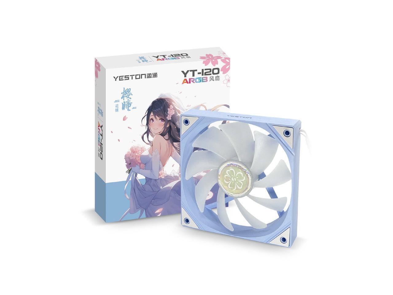 Yeston New Sakura ARGB LED 120mm Case Fan,Quiet Edition High Airflow ...