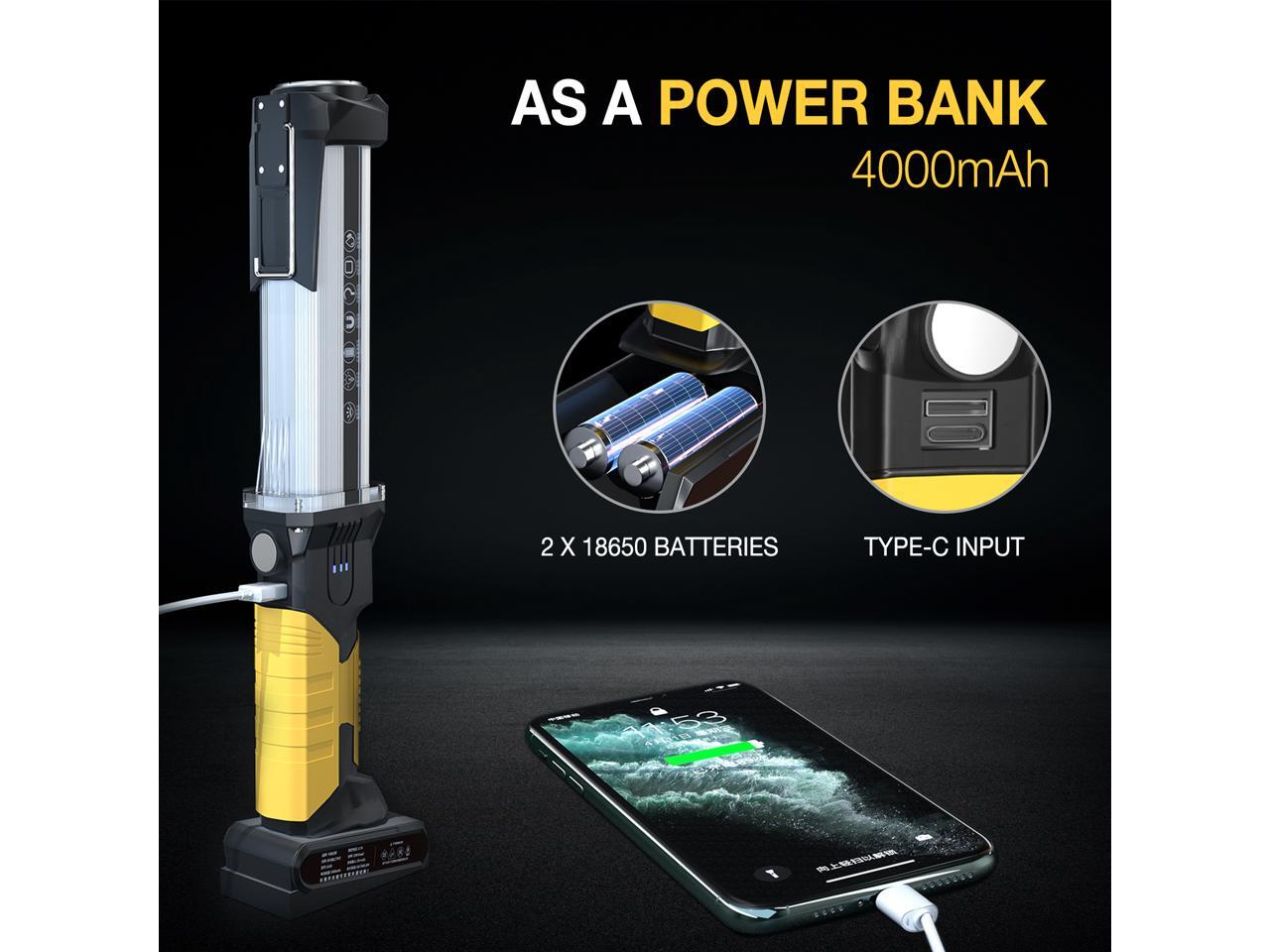 WARSUN LED Work Light Rechargeable Work Light Portable Flashlight ...