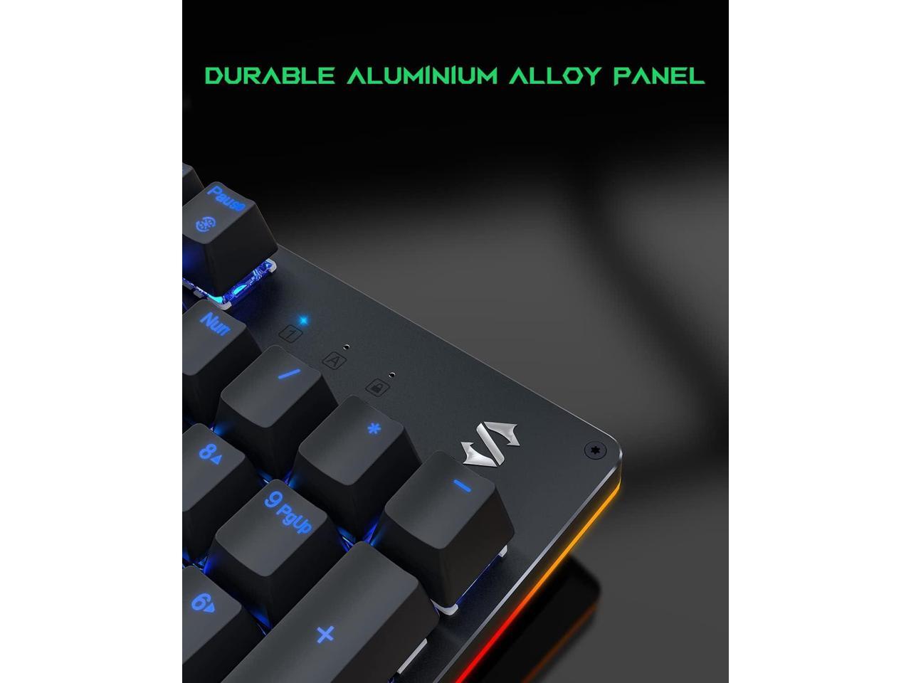 Black Shark RGB Mechanical Gaming Keyboard LED Backlit Wired Keyboard ...