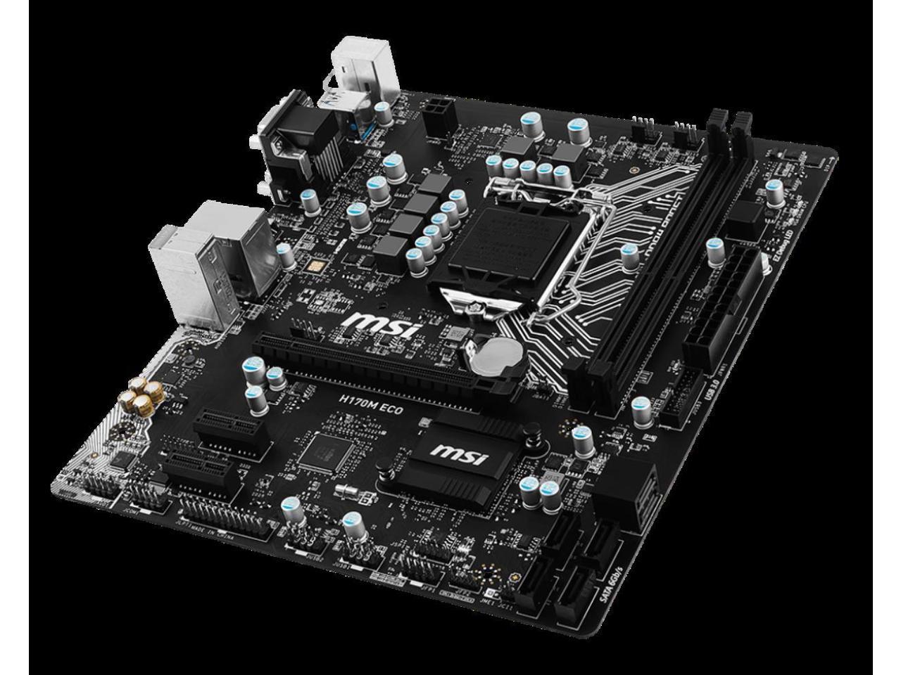 MSI H170M ECO Motherboard LGA 1151 DDR4 32GB RAM 2133 MHz Intel H170 ...