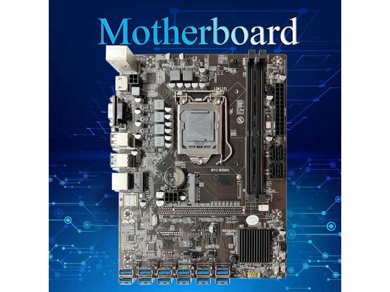 B250C BTC Mining Motherboard 12 GPU+6Pin To Dual 8Pin Cable+SATA Cable ...