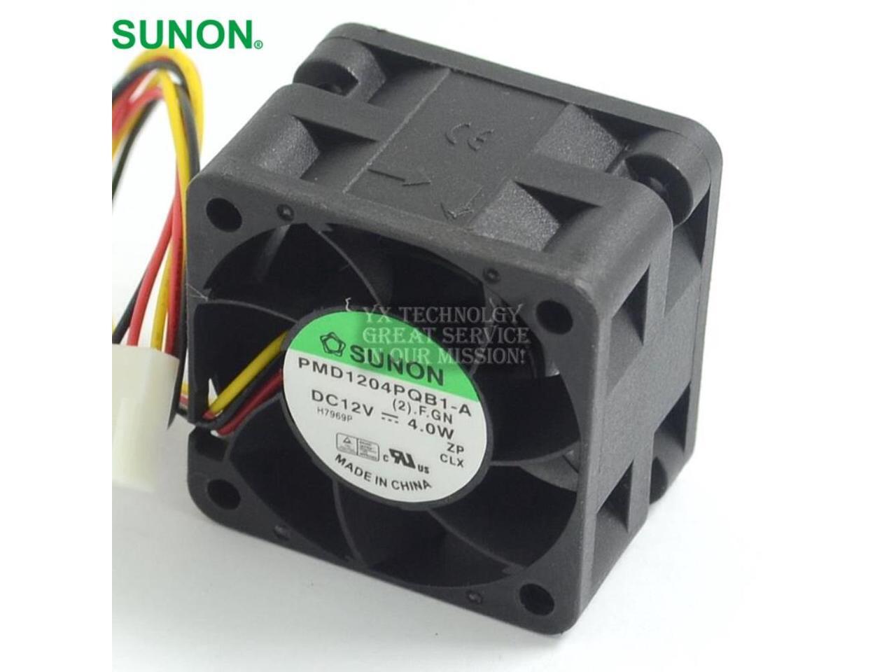 For SUNON 4028 40mm PMD1204PQB1-A 12V 4W double ball bearing fan server ...