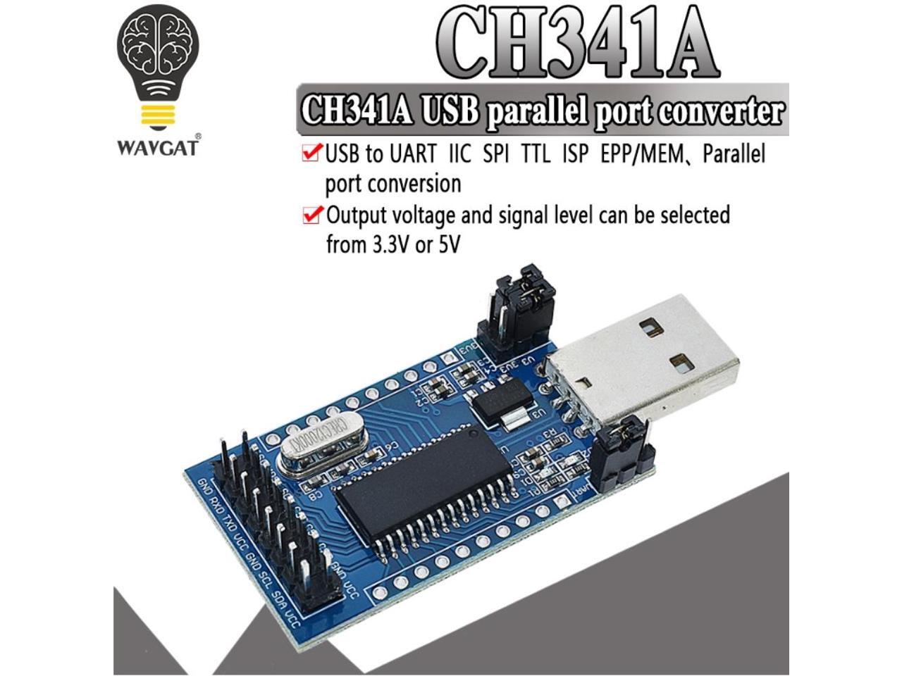 Programador CH341 USB a UART IIC SPI I2C, convertidor de puerto paralelo, módulo de placa de ...