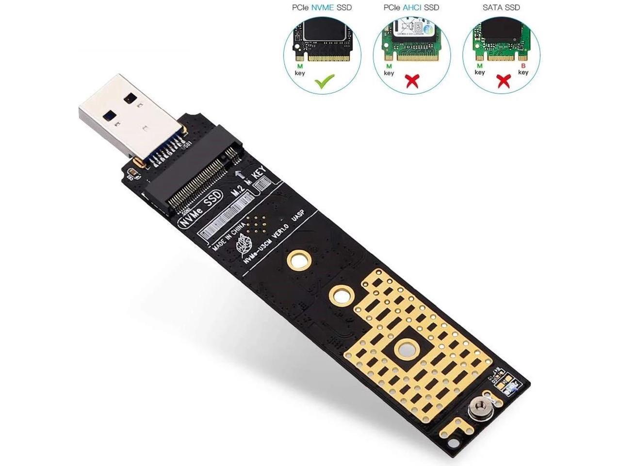 Adaptador m-key m.2 nvme para usb 3.1, leitor de cartão m.2 nvme ssd ...
