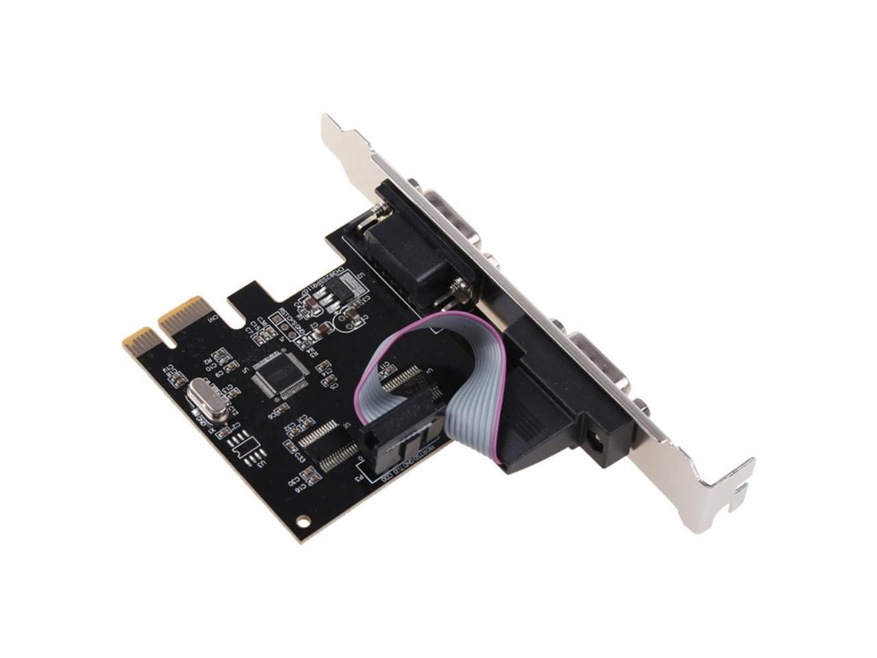 PCIe Dual Serial Expansion Card Chip AX99100 2 Port Industrial DB9 COM ...