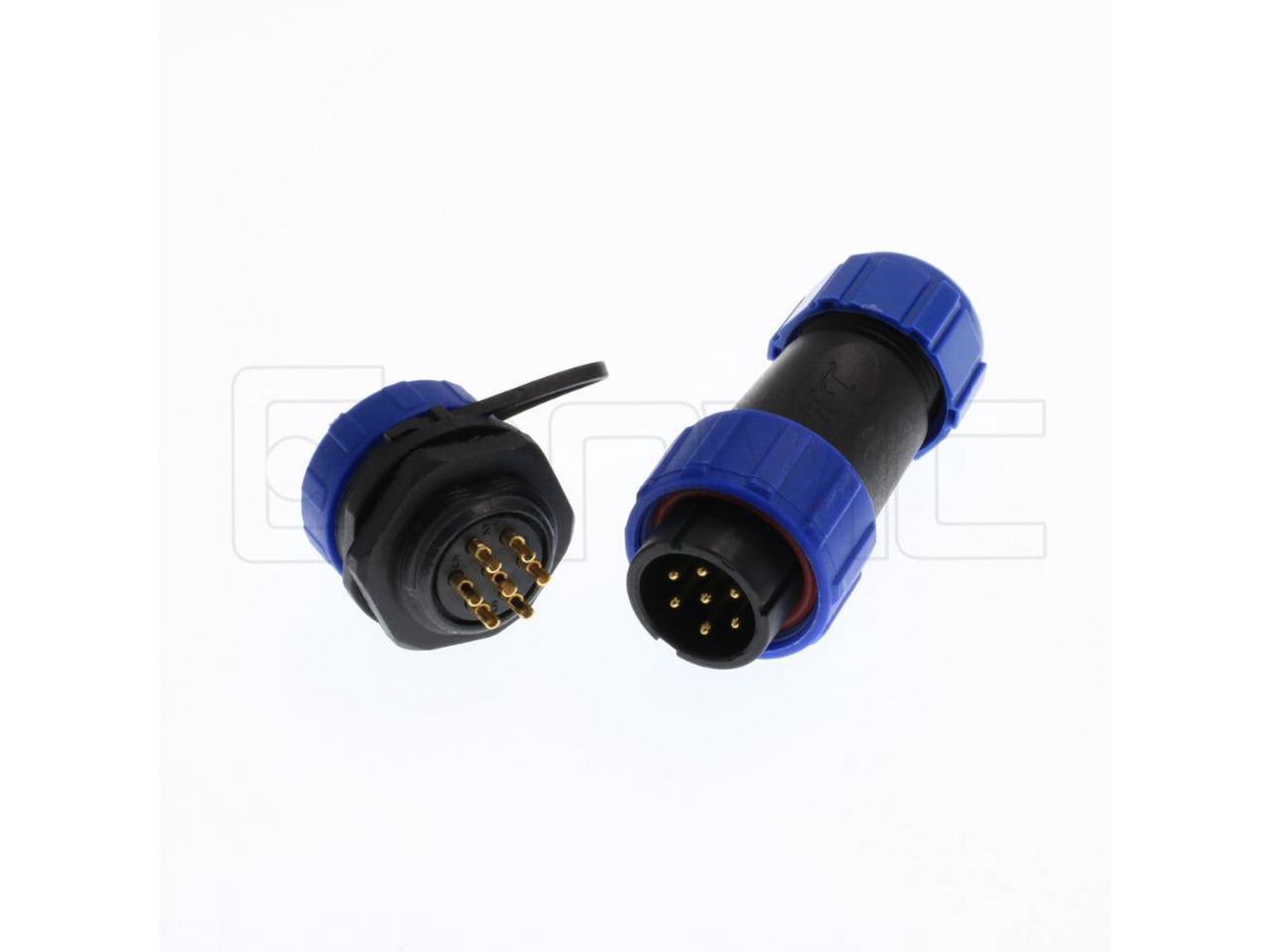 2pcs/lot SP21 7pin Waterproof Connectors,7 pin cable connector,wire ...