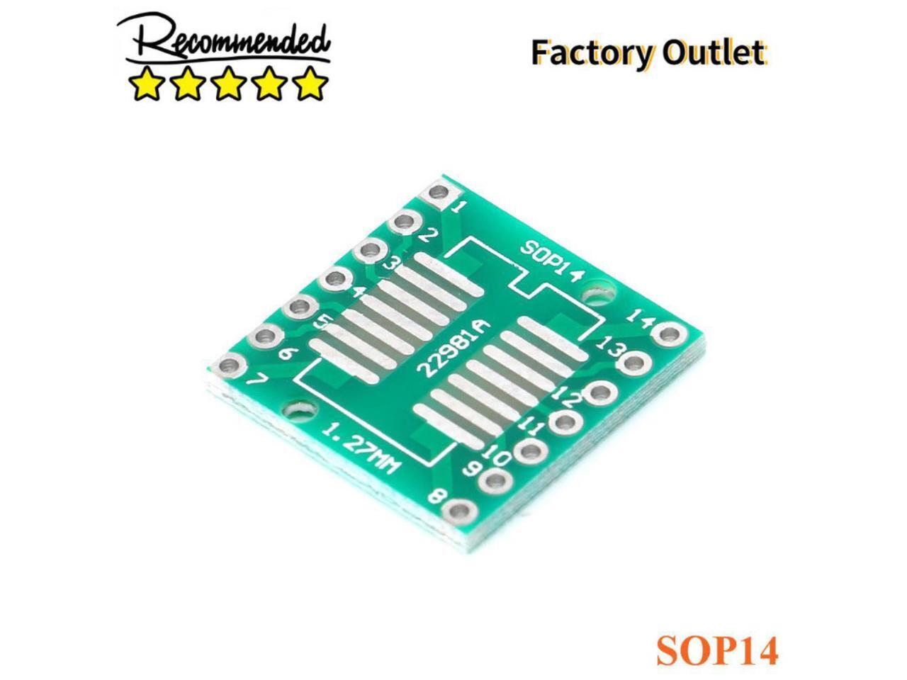 50pcs Adapter Plate SOP14 SSOP14 TSSOP14 To DIP14 Pinboard SMD 2.54mm Pin Pitch PCB Integrated ...