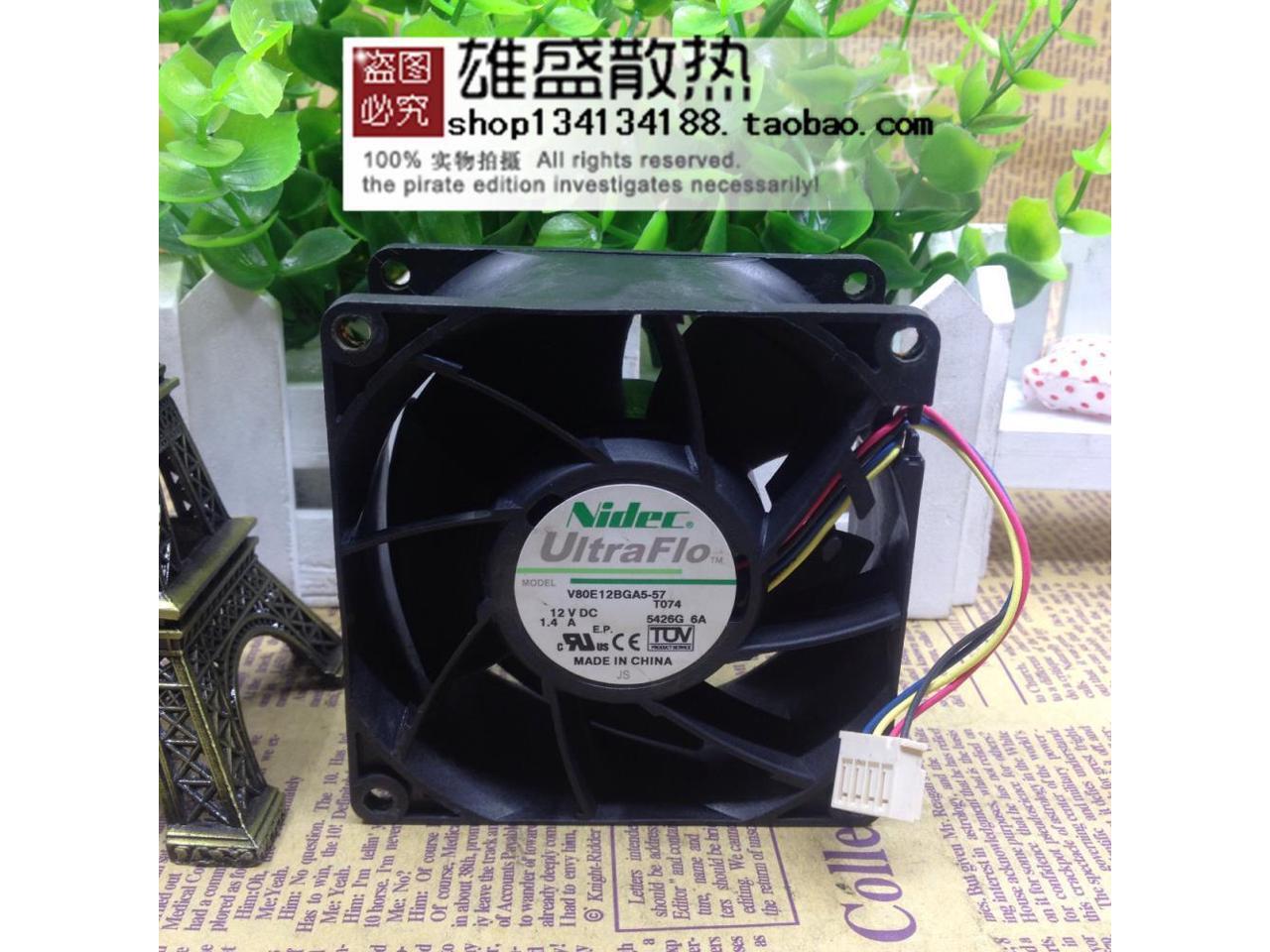 For Nidec Four-Wire 12V 1.4a Double Ball High Speed Server Fan ...