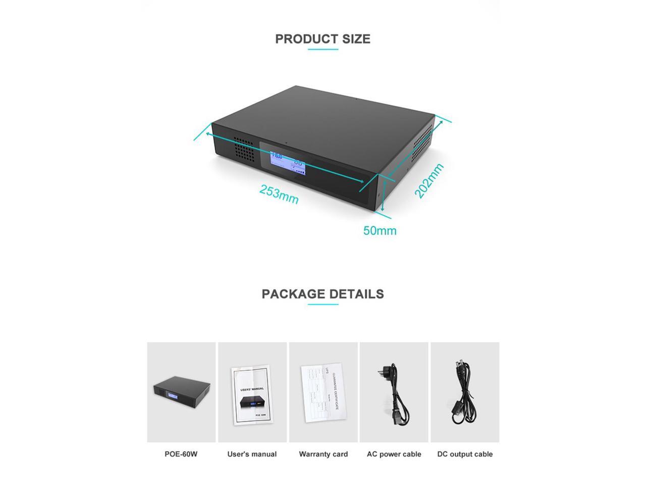 SKE Mini DC UPS POE 60W UPS Portable Battery Backup Uninterrupted Power ...
