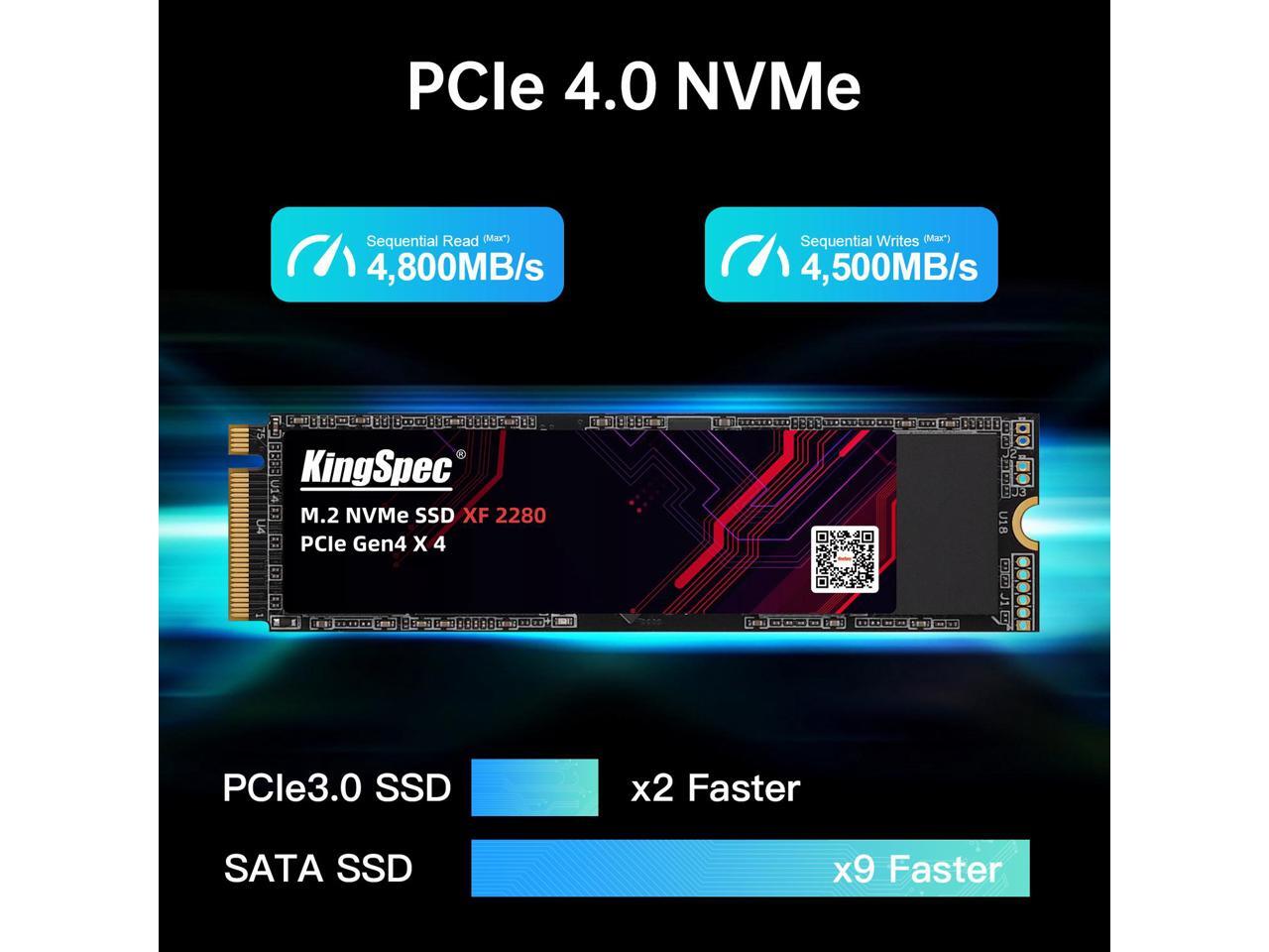 KingSpec SSD Internal Solid State Drive 2TB M.2 NVMe 2280 PCIe 4.0 ...