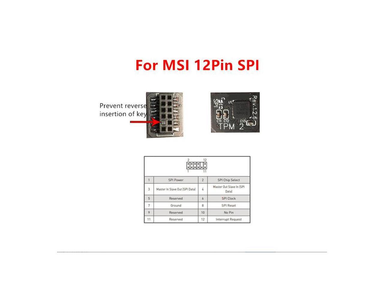 For MSI 12PIN SPI MS-4462 TPM 2.0 Security Module Trusted Platform ...