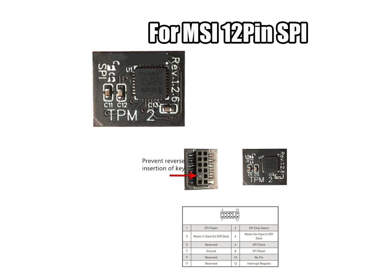 For MSI 12PIN SPI MS-4462 TPM 2.0 Security Module Trusted Platform ...