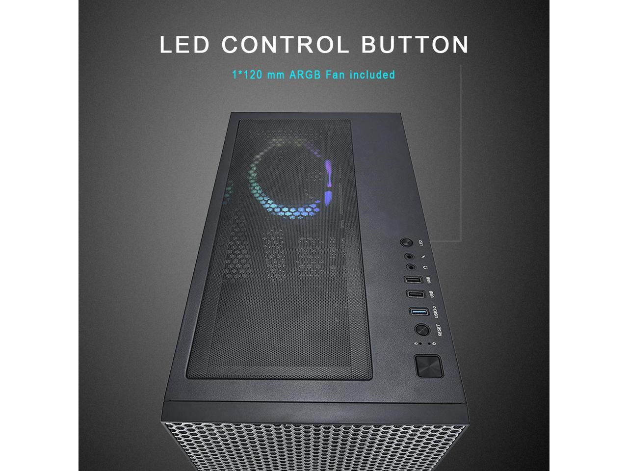 AZZA HIVE 450 / Gaming / ATX Mid-Tower / / Tempered Glass / Black ...