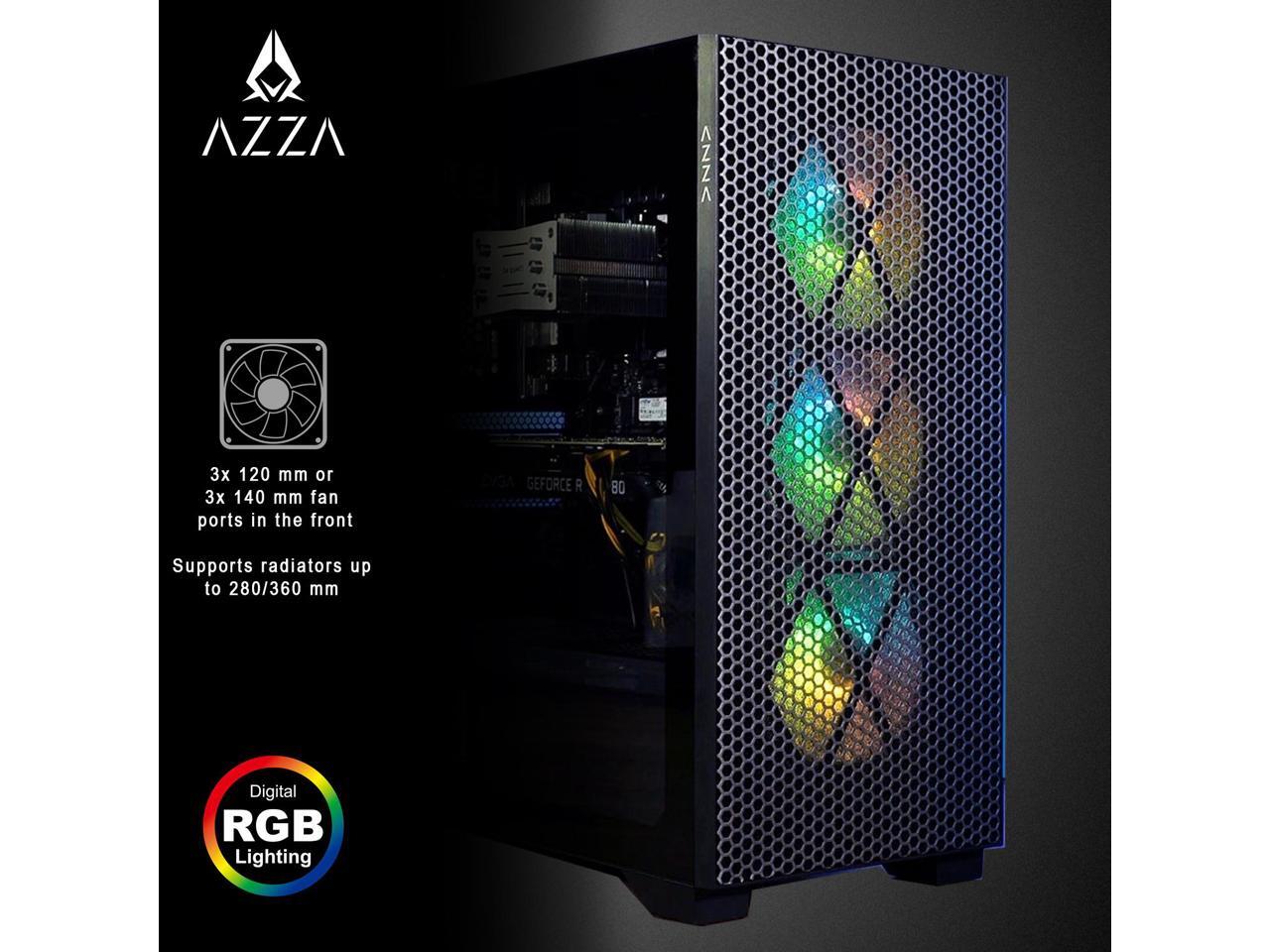 AZZA HIVE 450 / Gaming / ATX Mid-Tower / / Tempered Glass / Black ...