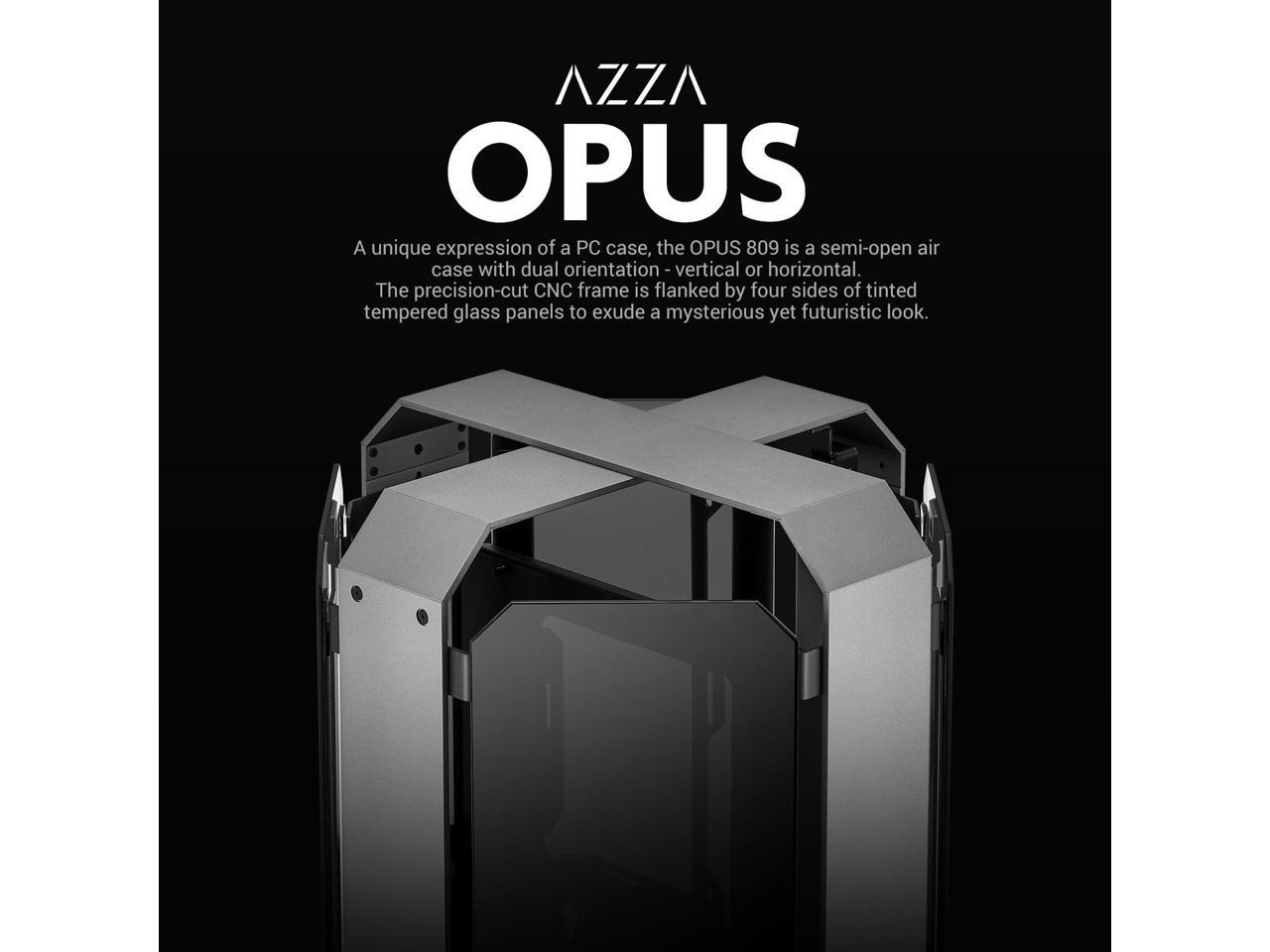 AZZA Opus 809 / Gaming / CNC ATX Case / 4-Side Tempered Glass / Silver ...