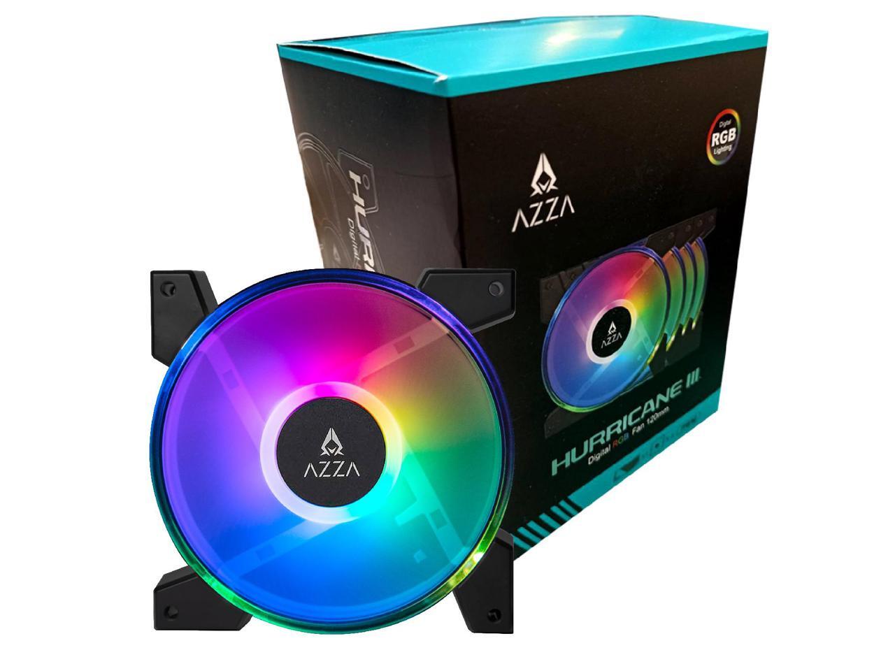 AZZA HURRICANE III DIGITAL ARGB Fan / 120mm x 4 / Fan controller ...