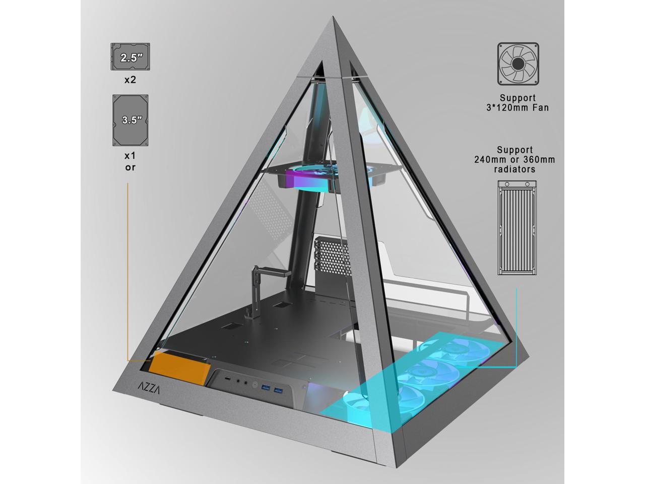 AZZA PYRAMID 804L / PCIE 3.0 included / Gaming / CNC ATX Case ...