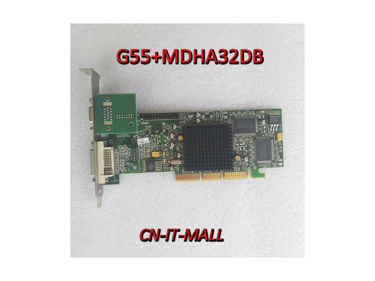Pulled Matrox G550 G55+MDHA32DB 32MB DVI VGA AGP Graphics Card - Newegg.com
