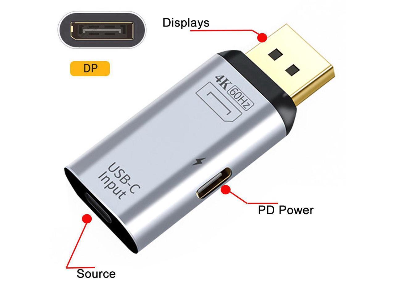 TypeC USB-C Female Source Input to Mini Displayport DP Male Output HDTV ...