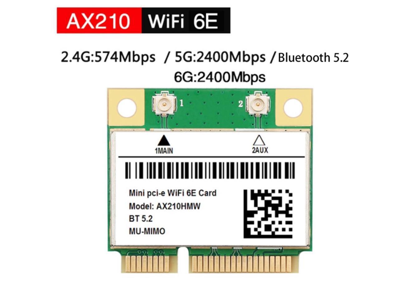 WiFi 6E AX210HMW Mini PCI-E Wifi Card 802.11Ax/Ac 2.4G/5G/6G BT5.2 ...