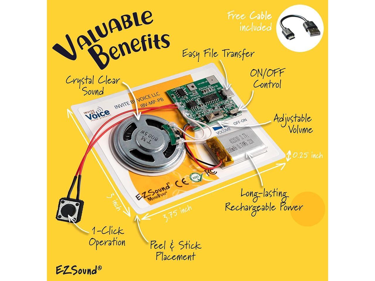 Multiplay Push Button Recordable Sound Chip | Plays Multiple Recordings ...