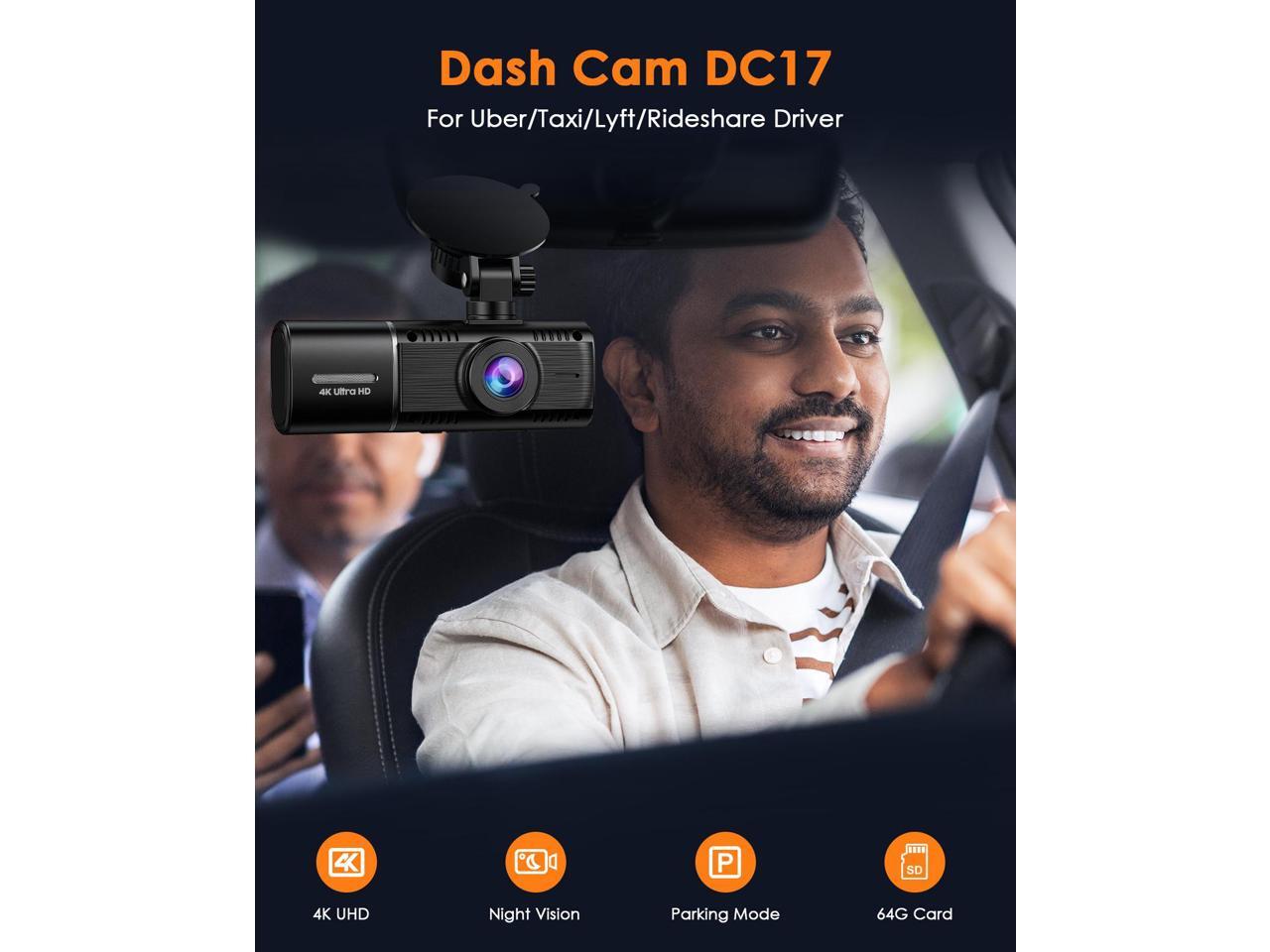 CAMPARK Dual Dash Cam 4K Front and 1080P Cabin Camera, Infrared Night ...