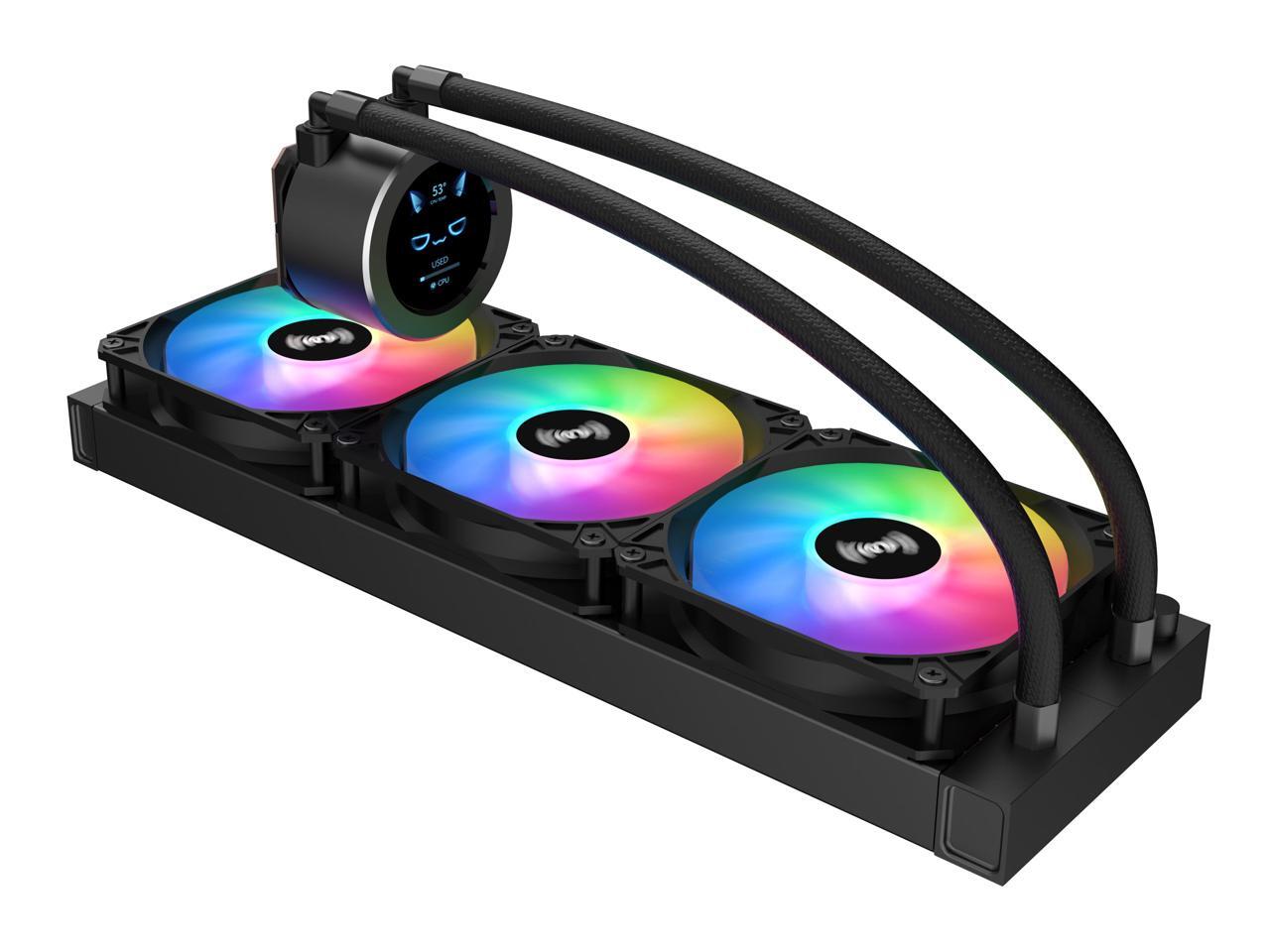 SAMA 360mm ARGB CPU Liquid Cooler With Video Player and LCD Screen ...