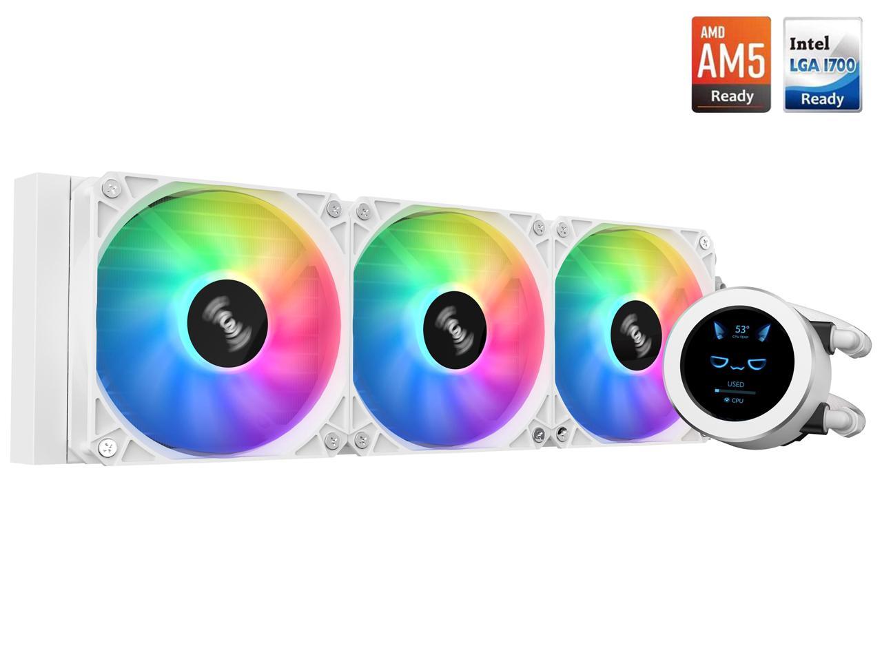 SAMA 360mm ARGB CPU Liquid Cooler With Video Player and LCD Screen ...
