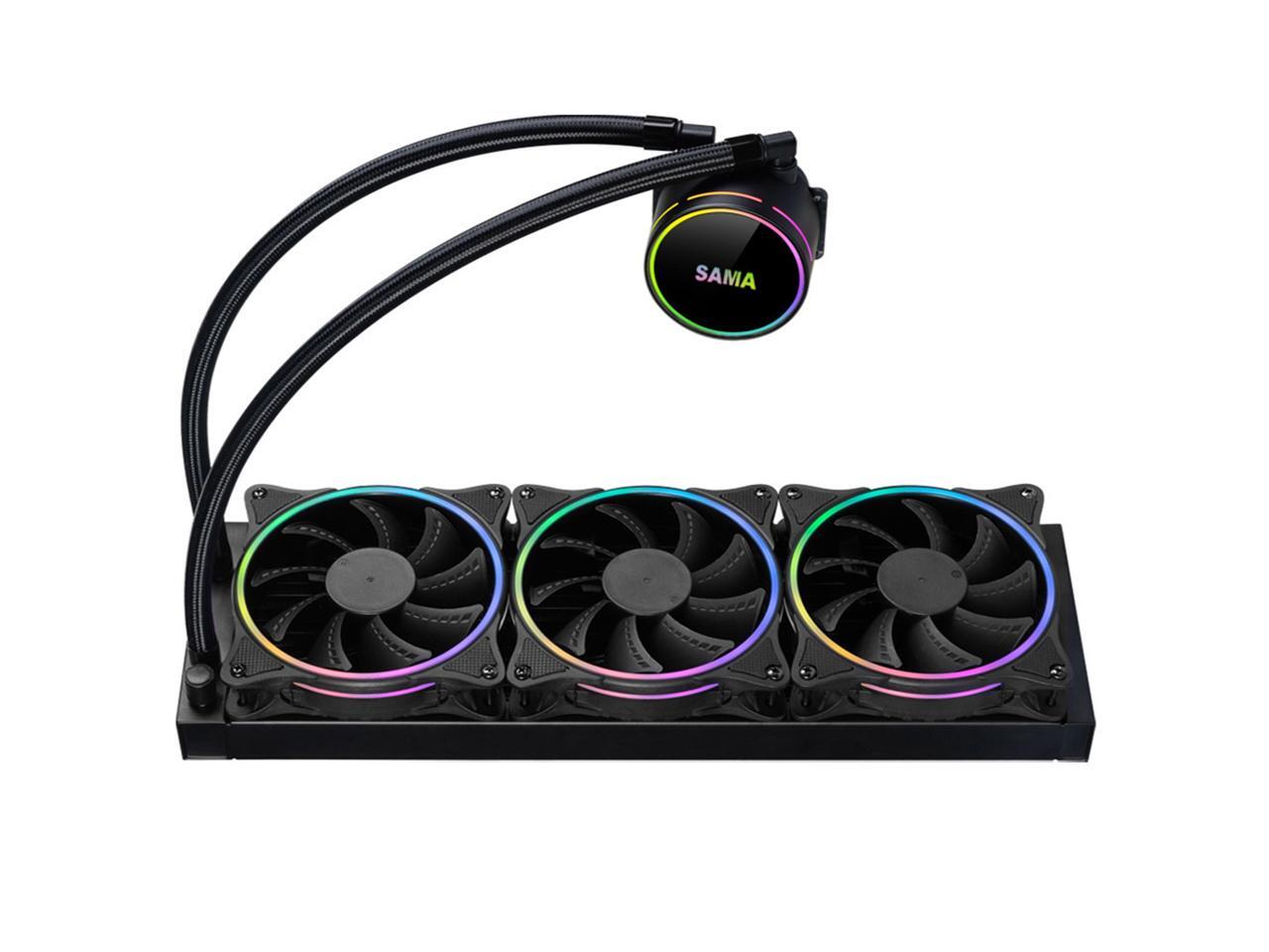 SAMA Halo-360 AIO ARGB 360mm Liquid Cooler 3x120mm Addressable RGB PWM ...