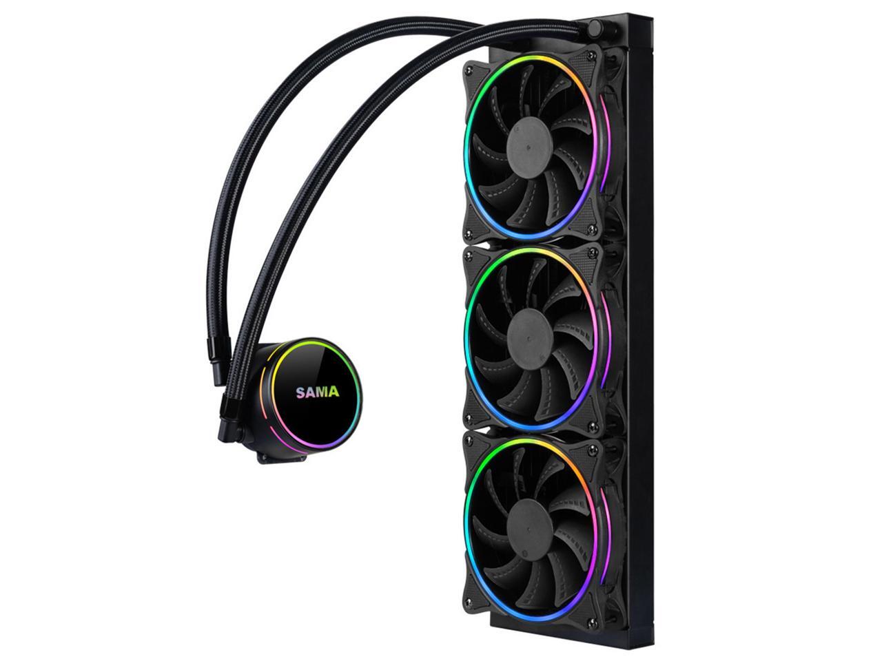 SAMA Halo-360 AIO ARGB 360mm Liquid Cooler 3x120mm Addressable RGB PWM ...