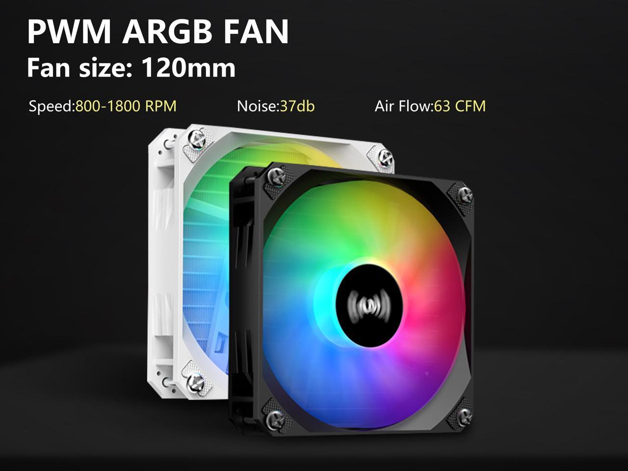 SAMA T240 White liquid Cooler 360mm ARGB AIO Radiator LCD Temperature Display Screen CPU Cooler ...