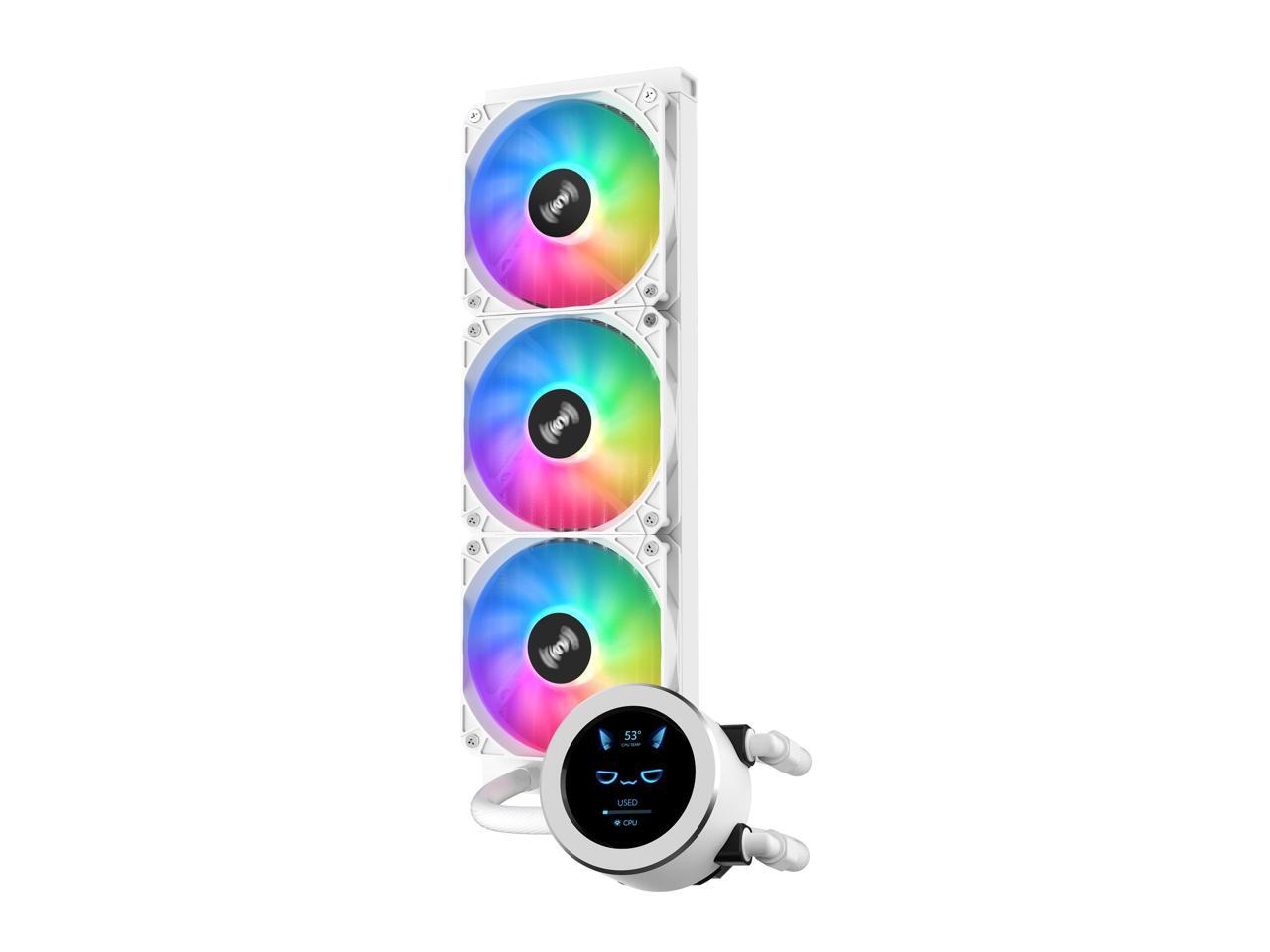 SAMA SM360 White liquid Cooler 360mm ARGB AIO Radiator LCD Video ...
