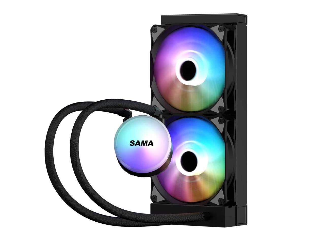 SAMA SI240 Black Liquid Cooler 240mm AIO Radiator Addressable RGB PWM ...