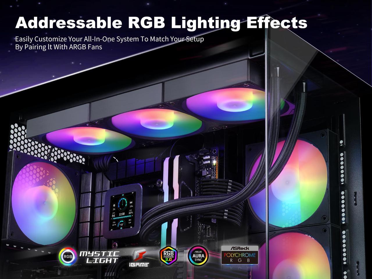 SAMA LD360 Black 360mm Liquid Water AIO CPU Cooler For Gaming PC ...