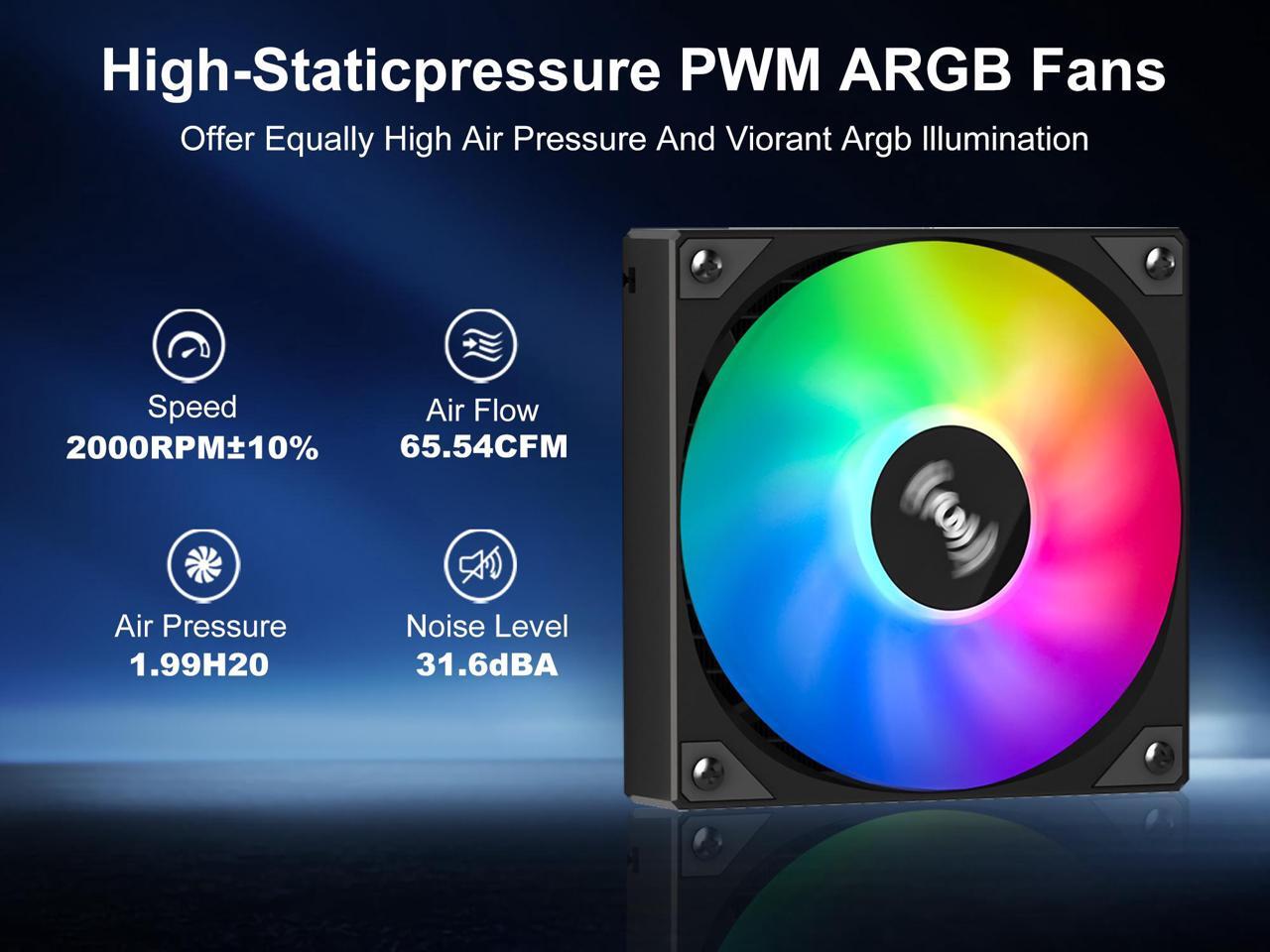 SAMA SM360 PRO AIO 360mm Liquid Cooler 2.8 inch Screen LCD Display CPU ...